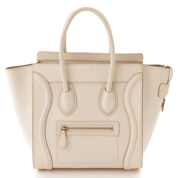 Celine | Bags | Celine Luggage White Micro Shopper Handbag | Poshmark